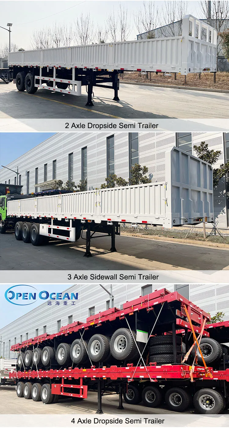 China Tri-axle Side Wall Bulk Grain Transport Semi Truck Trailer - Buy China Factory Sale Bulk ...