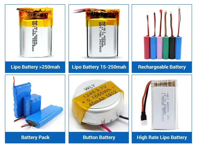 Small Rechargeable 103450 3.7V 2000mah Lithium Ion Battery