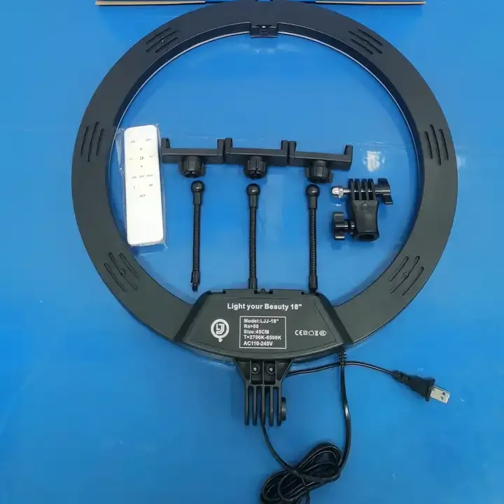 18 Inch Led Selfie Ring Light For Live Streaming And Makeup With 21m 9243