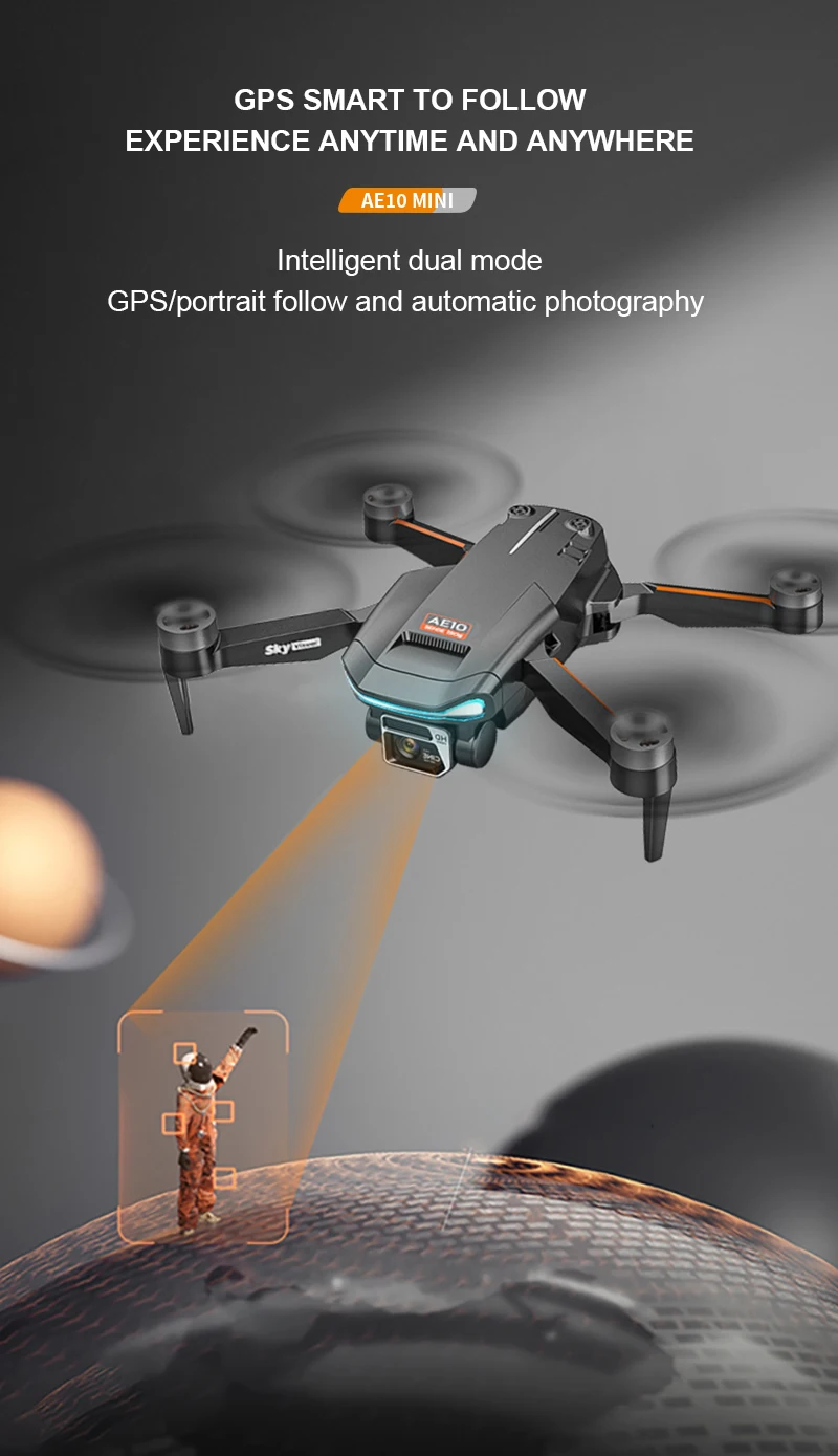 Asopgtk Mini Ae10 Professional Uav Dual Camera Brushless Electric Folding Hd Aerial Photography ...