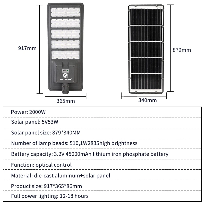 2000W LED Solar Street Lights - Efficient Outdoor Lighting
