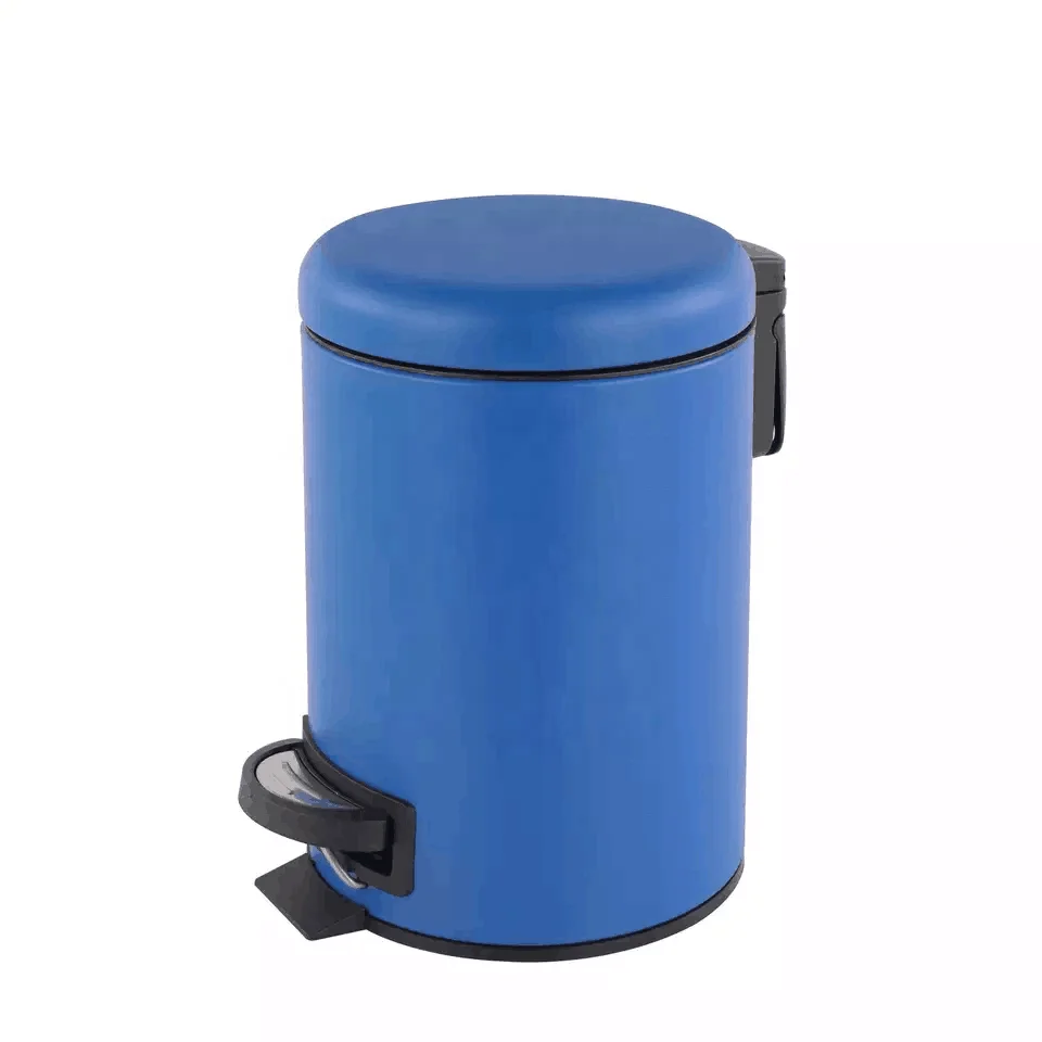 Round Shape Dustbin Iron Powder Coating Foot Pedal Dustbin Bathroom 3l ...