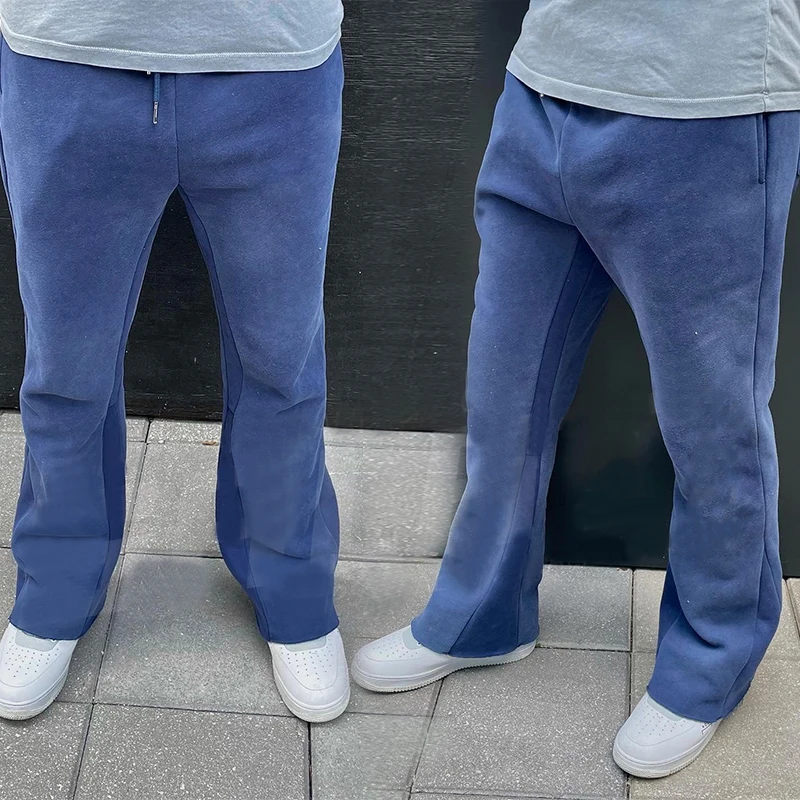 OEM Custom Flared Embroidery logo Sweatpants 100Cotton Flared Pants Men ...