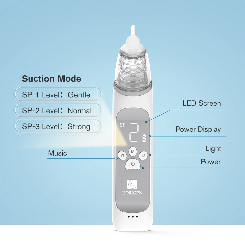 HORIGEN Baby Nose Vacuum Cleaner - Strong Suction & Rechargeable