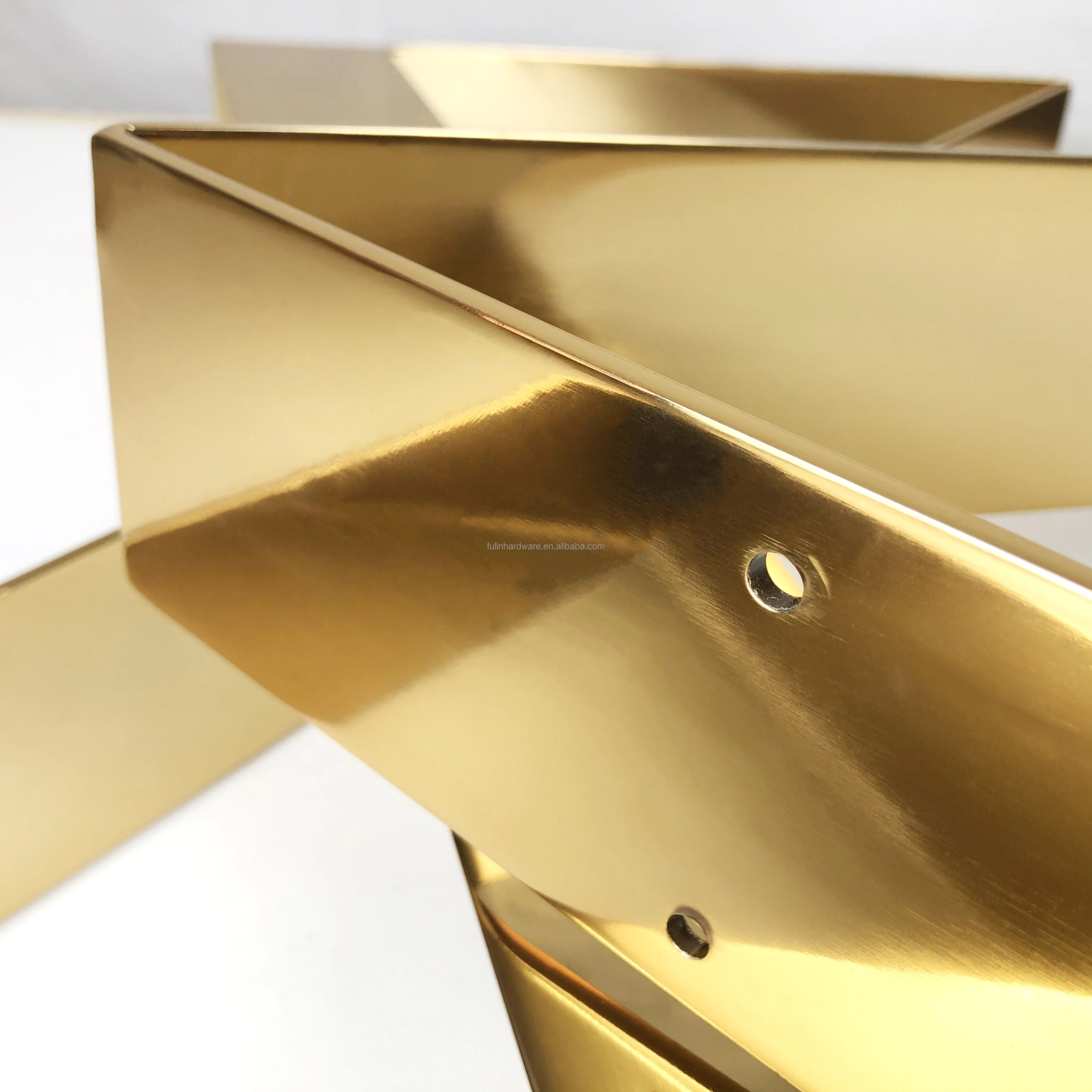 Good Price Solid Steel Brush Shinny Gold Metal Table Base BrassTable ...