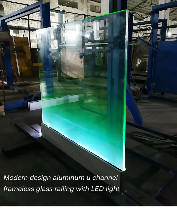 Foshan Glass Deck Railing with LED Light - Aluminum U Channel