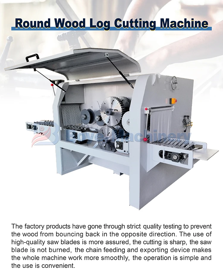 Woodworking Auto Feeding Round Log Multi Rip Saw Wood Multi-blade Saw ...