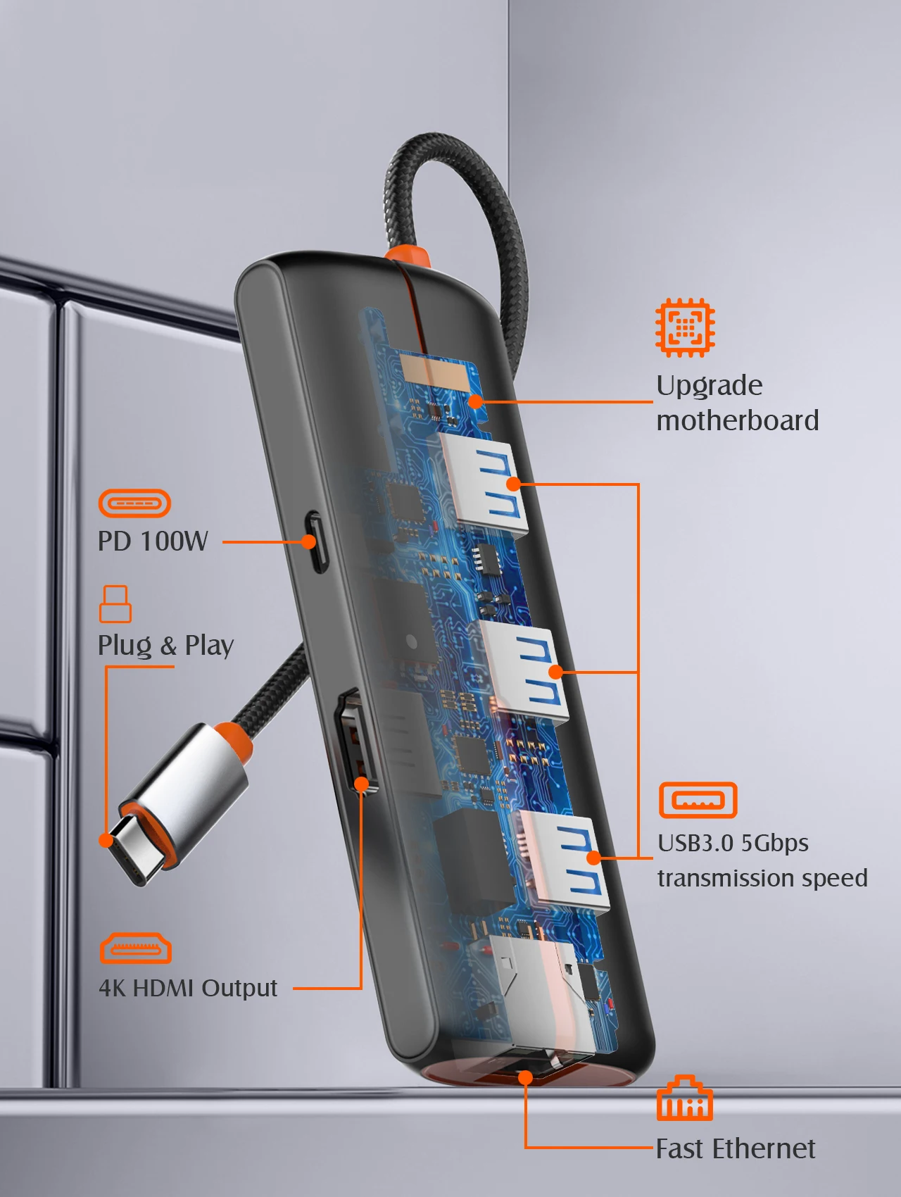 LDNIO DS-25H 5 in 1 Expansion Dock Hub - Versatile & Efficient