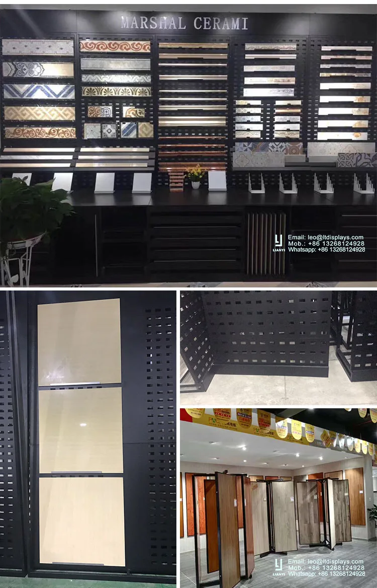 Custom Tiles Showroom Display Stand - Metal & Stone Racks