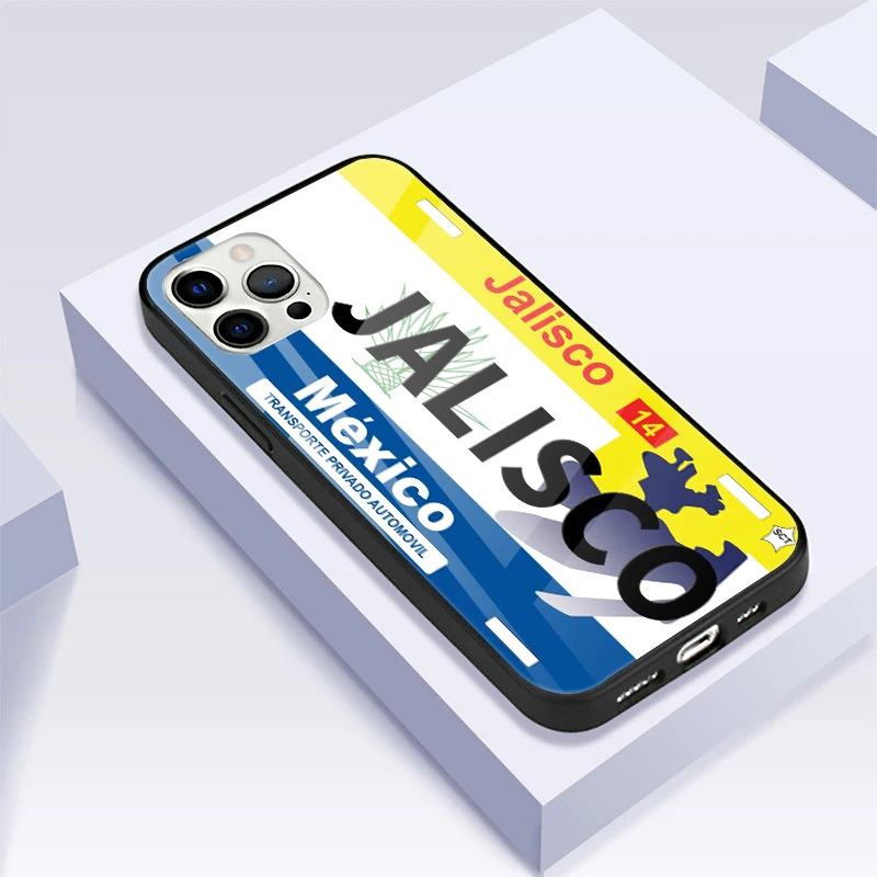 For Iphone 13 Pro Max License Plate Case Hard Tempered Glass Cell Phone ...