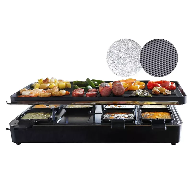 Anbolife Electric Raclette Grill for 8 Persons - Smokeless
