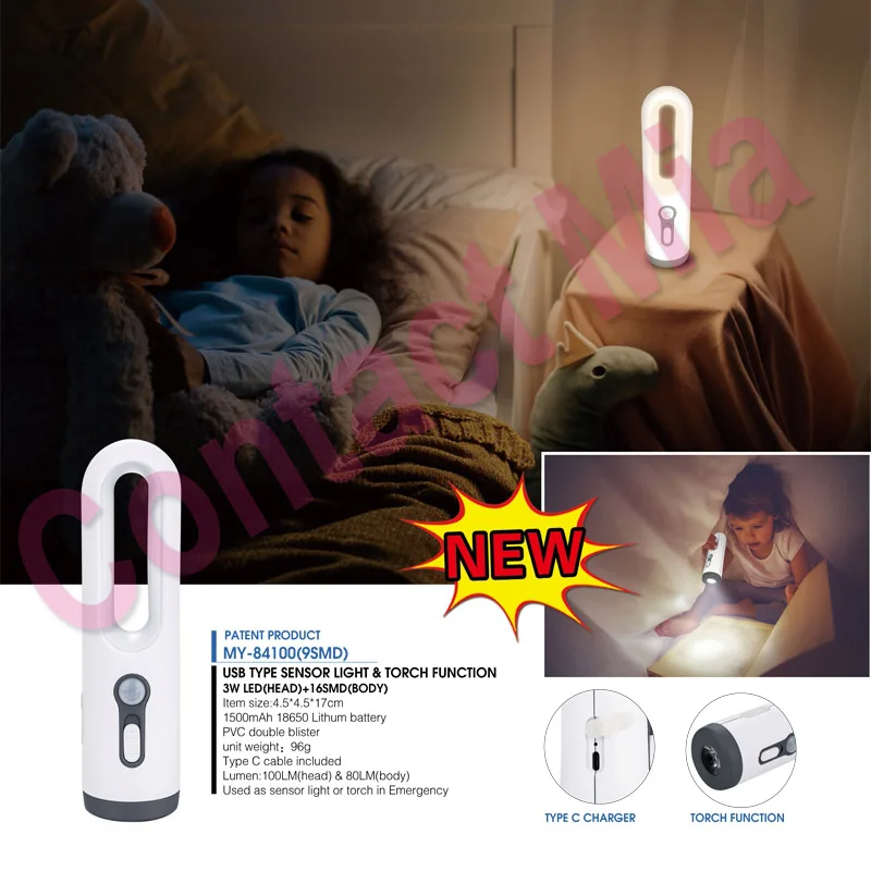NEW 2 In1 Emergency Sensor Light with Torch Light PIR