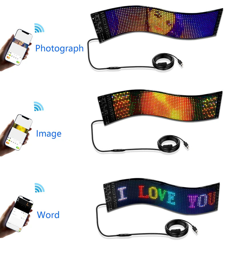 Programmable Flexible LED Matrix Panels for Car Windows