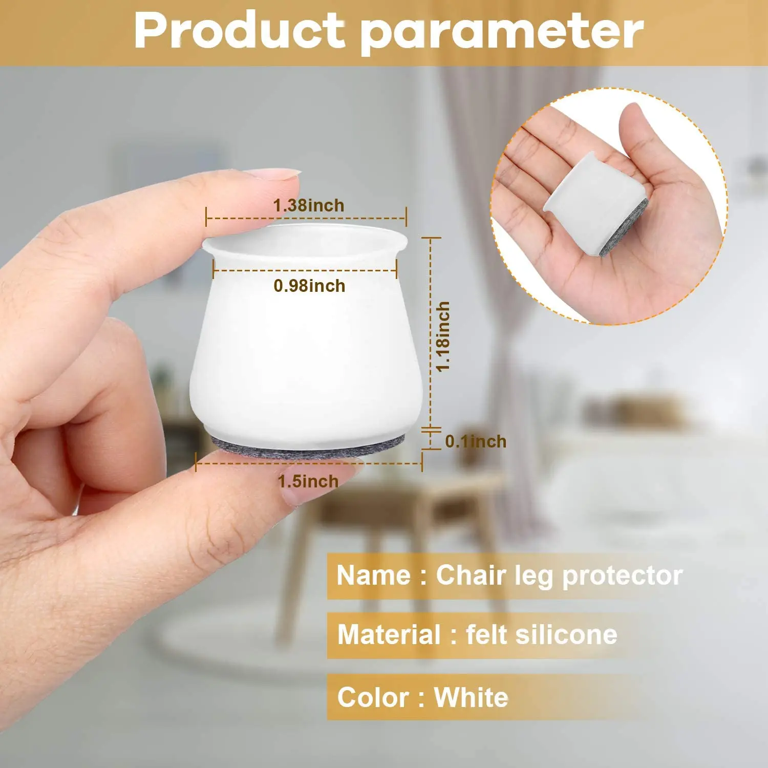 Transparent Silicone Furniture Feet Table Leg Covers Wood Floor ...