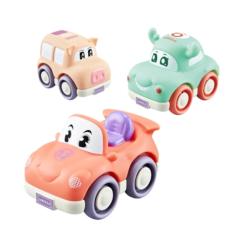 12 Pieces Freewheel Baby Soft Mini Car Vinyl Model Toys With Small Bell ...