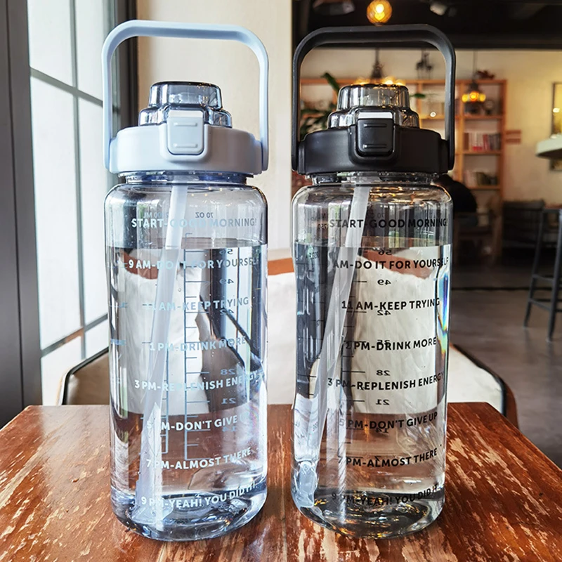 Motivational Water Bottle 2l 2 Liter 1 Gallon Sports Plastic Drinking ...
