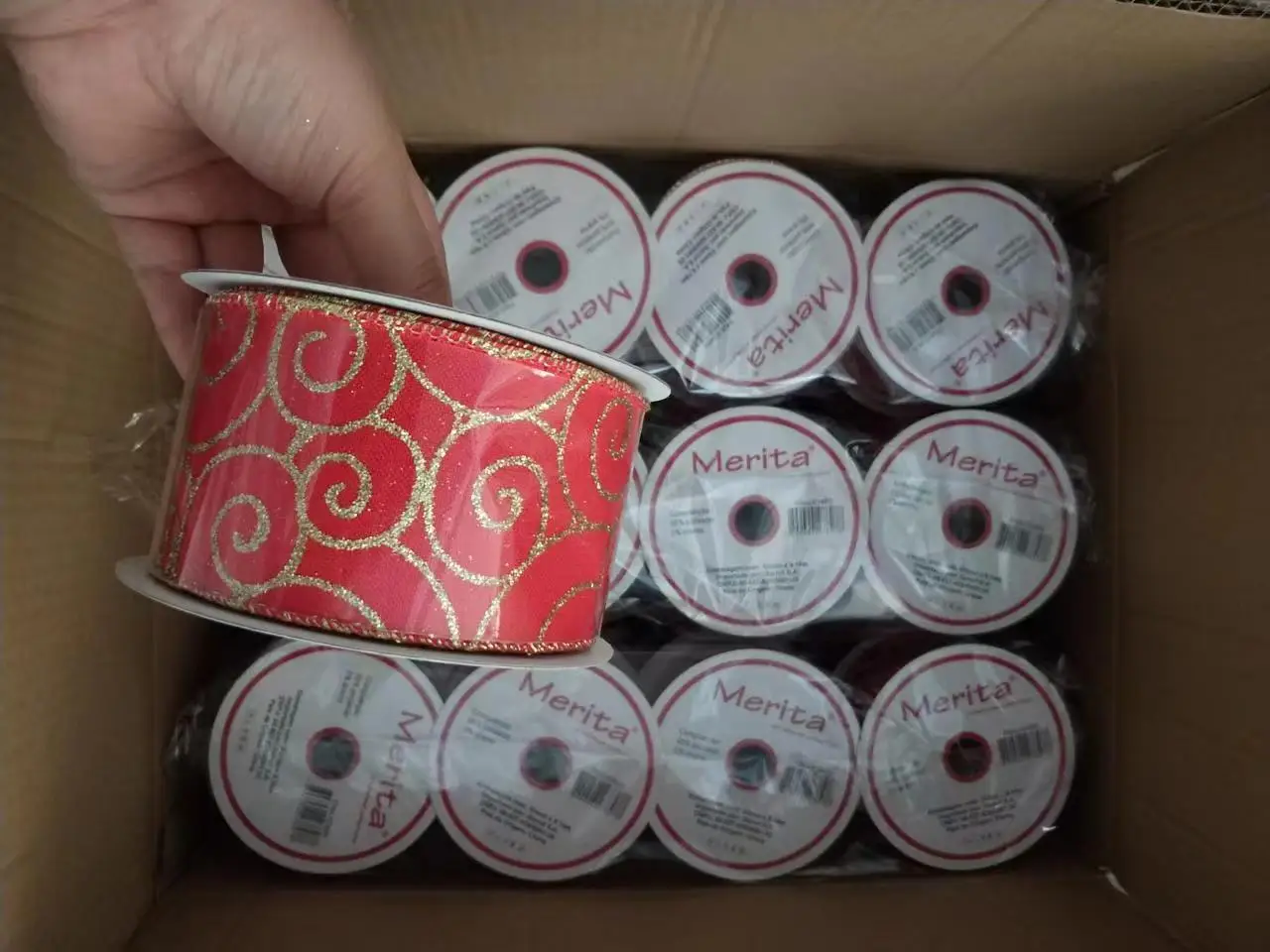 Polka Dot Custom Wide Ribbon With String Edge Polyester Ribbon Hemp ...