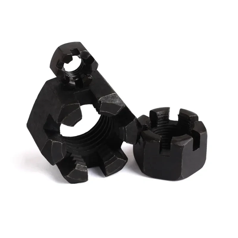 Black Oxide Slotted Hexagonal Castle Nuts Din935 - Buy Carbon Zinc ...