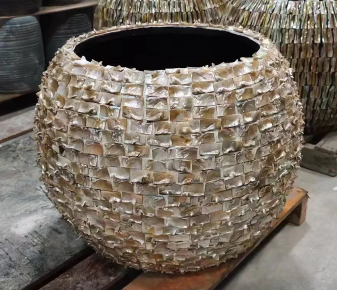 Big Sphere Fiberglass Flower Pot - Modern Eco-Friendly FRP Planters for ...