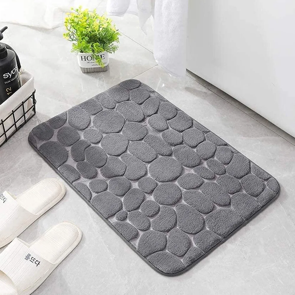 Alibaba.com: Coral Velvet Embossed Pebble Floor Mat, Absorbent Solid ...