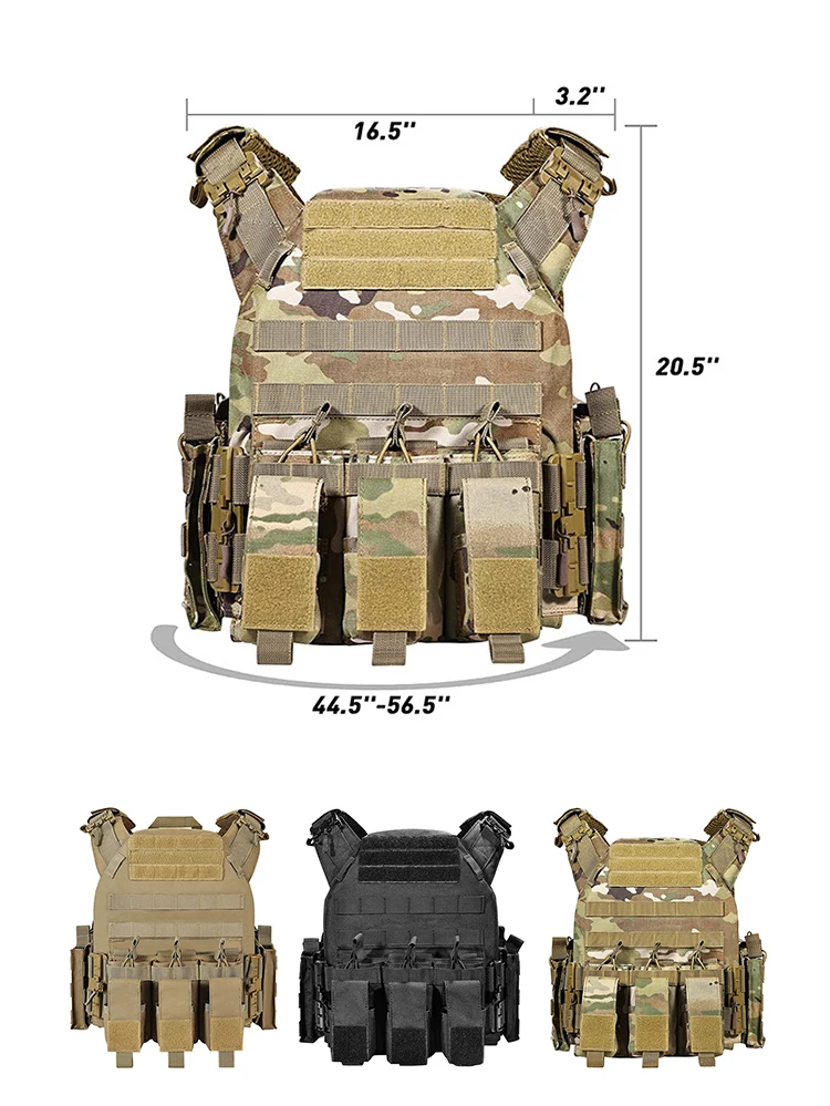 Kiang Chaleco Tactico Weighted Plate Carrier Nylon Molle System Combat ...
