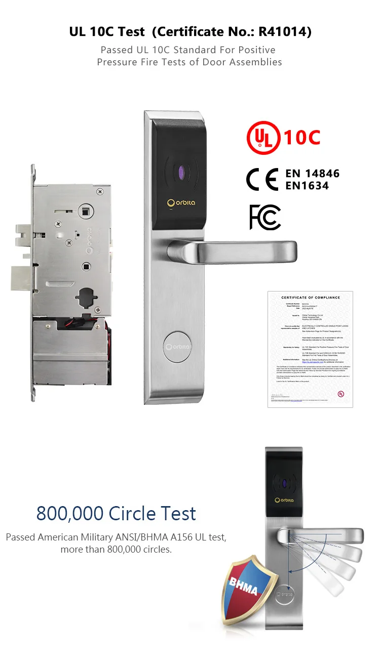 Orbita Waterproof Battery 125khz RFID Smart Key Card Locks