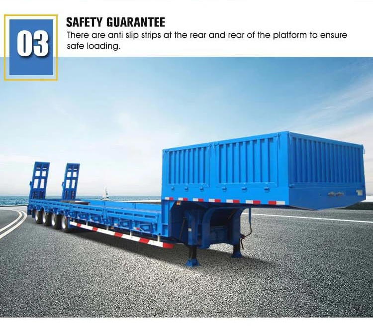 Three Axle Six Bridges Semi-trailer Flatbed Truck Heavy Low Bed Plate ...