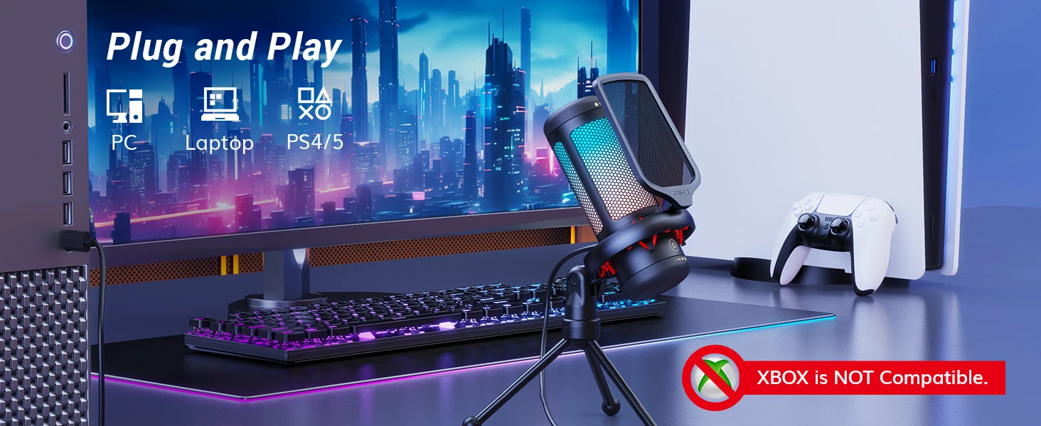 TONOR TC310 Microphone - Professional Gaming RGB Mic