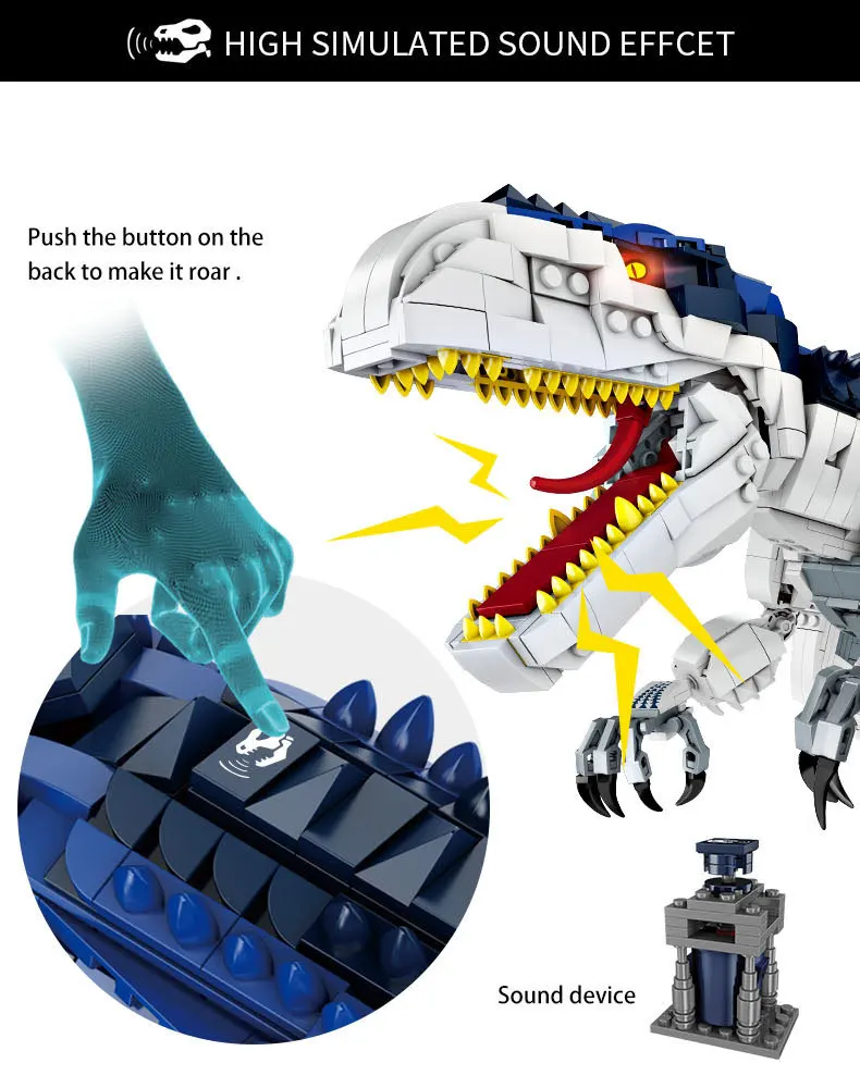 Tyrannosaurus Rex Building Blocks Set Simulation Model Dinosaur World ...