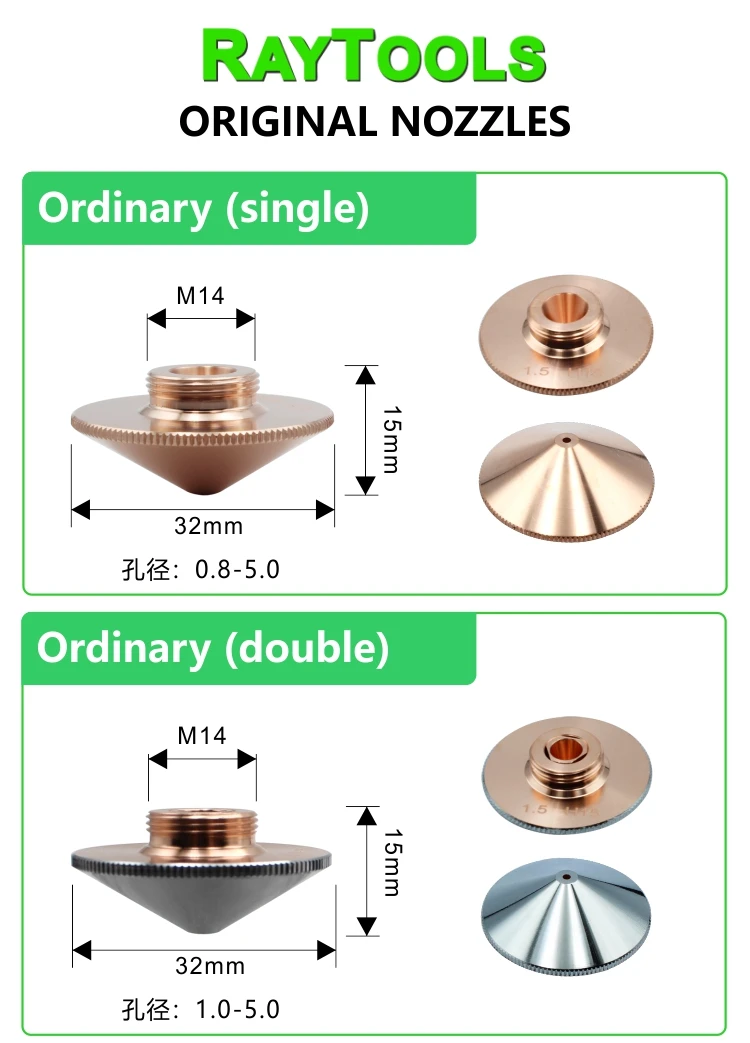 RayTools Original Laser Cutting Nozzle D28mm Single for Fiber Laser ...