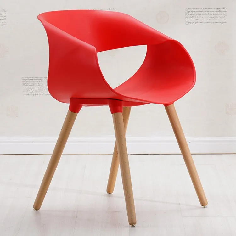 Plastic bucket chairs with wooden legs store