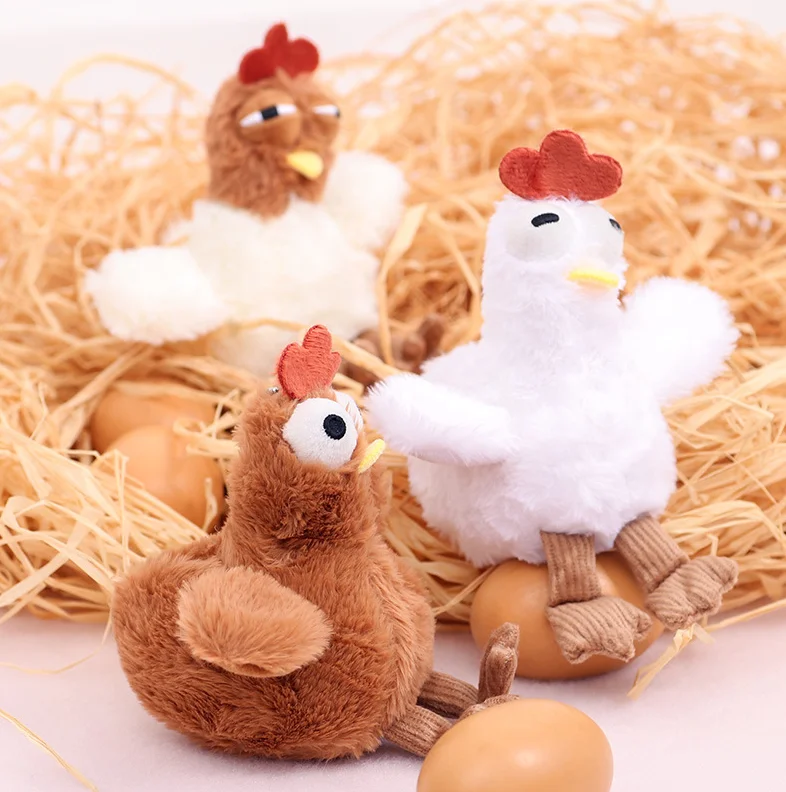 Cluck Chick Doll Pinch the Squeaky Fluffy Doll Pendant Key Chain ...