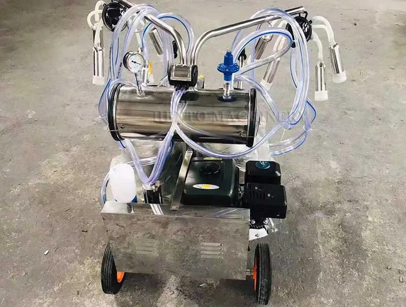 Commercial Electric Milking Machine Dairy Farm Trailer Wheels Vacuum ...
