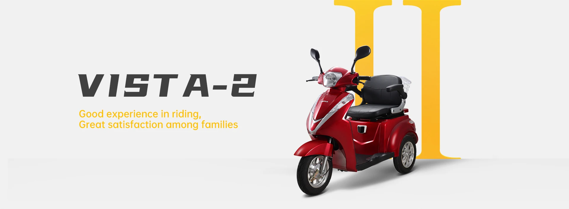 VISTA-2 1000W Mobility Scooter - EEC Approved 3 Wheel Tricycle