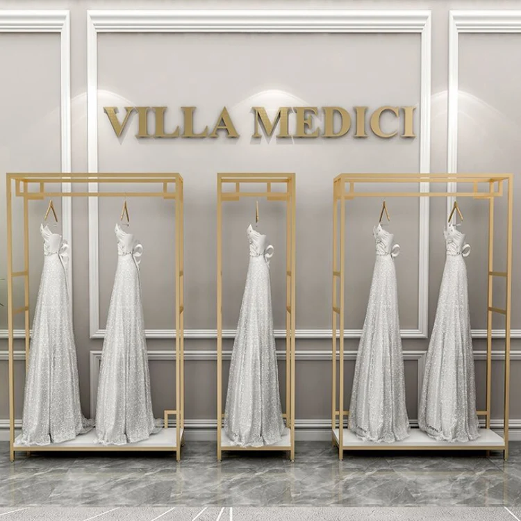 Custom Gold Lady Wedding Dress Garment Display Stand