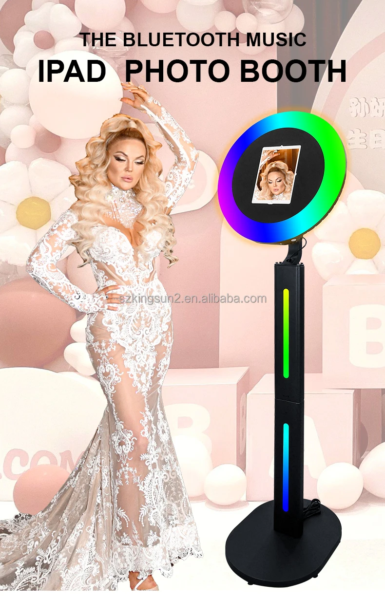 Portable iPad Photo Booth with RGB LED Light for Events & Parties - OEM