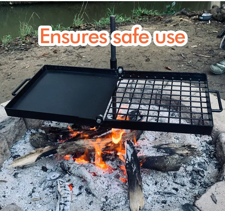 Foldable Charcoal Grill Camping Campfire Portable Tray Type Rotating ...