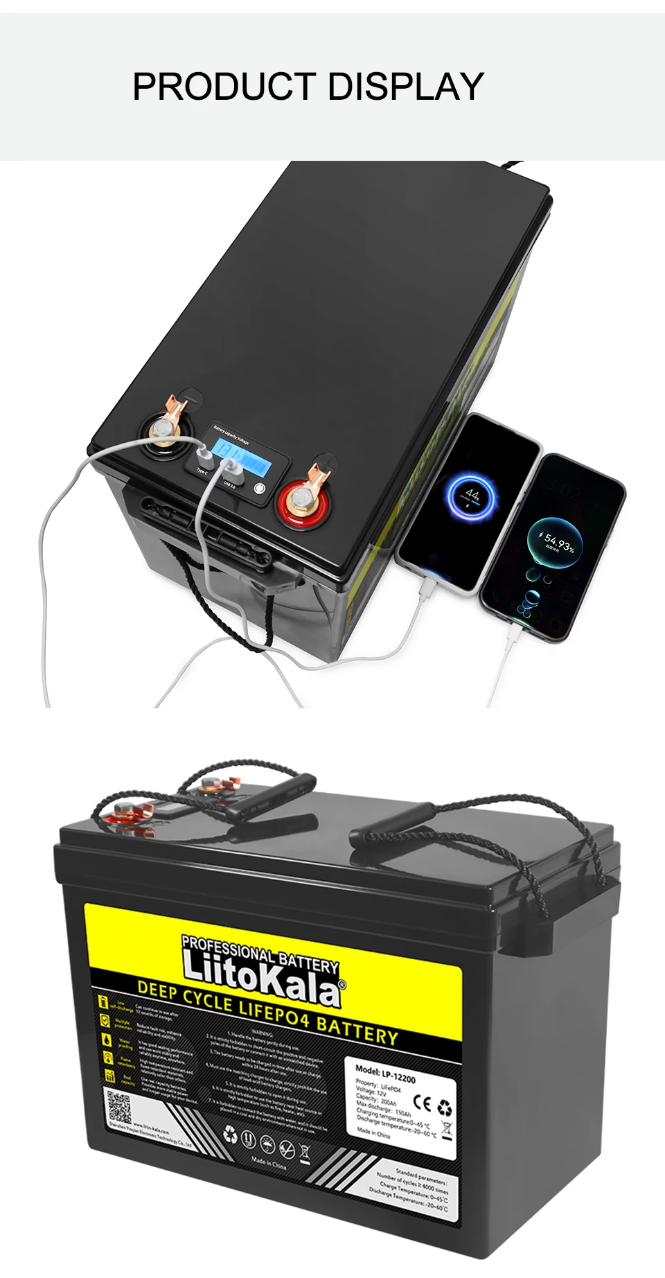 Liitokala Deep Cycle Solar Battery 12v 200ah Lithium Ion Batteries ...