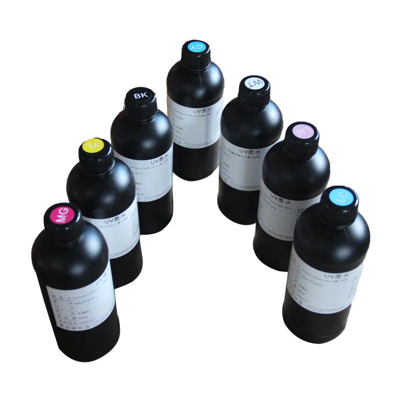 Audley High Quality Hot Selling Flatbed UV Printer Ink C Y M K LC LM W ...