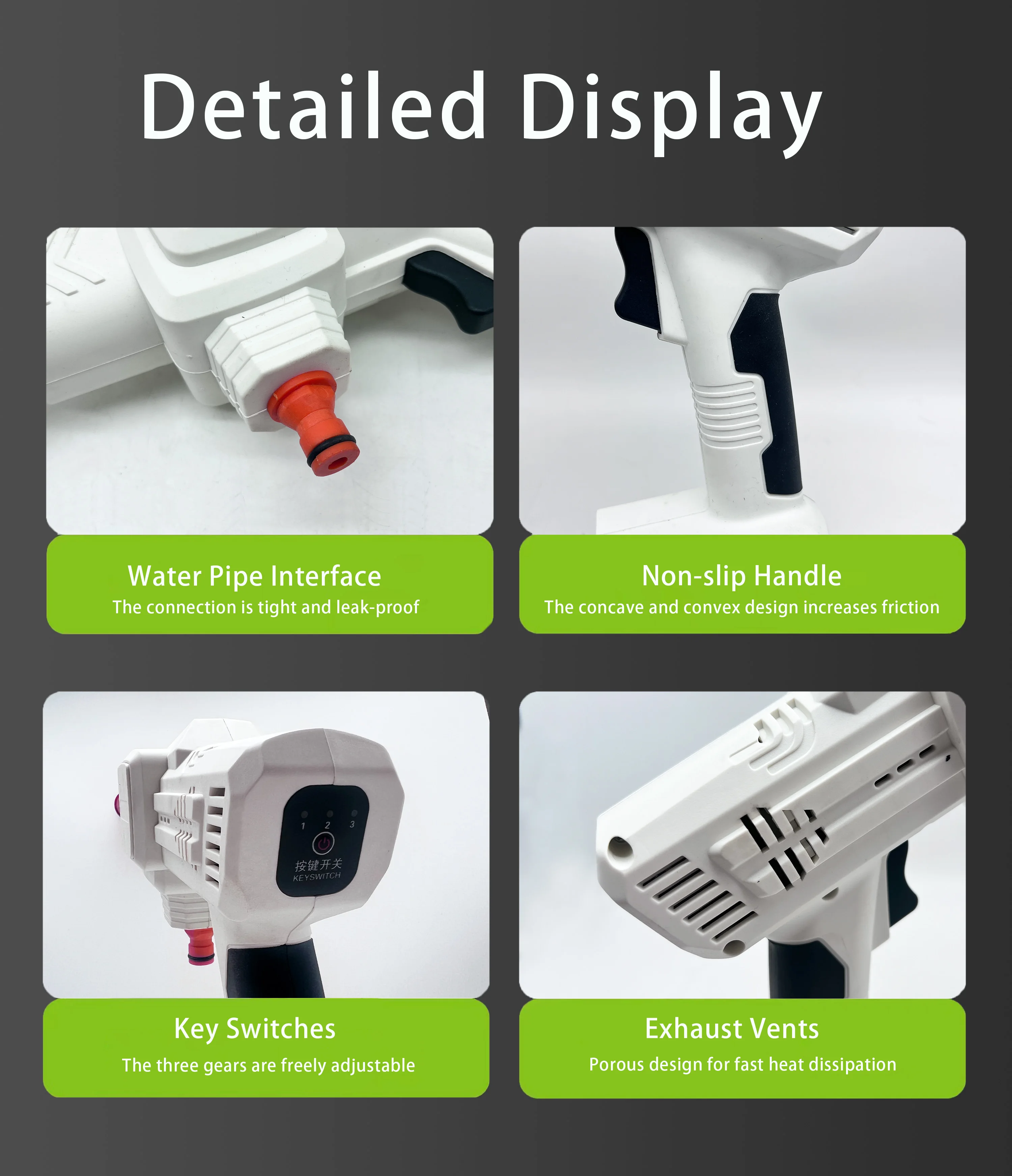 Strong Electric Power Portable High-pressure Water Gun 20V Brushless ...