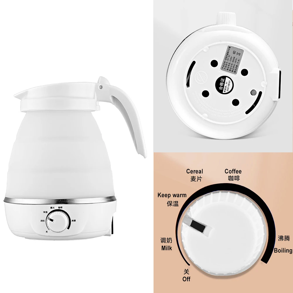 Chrt Mini Folding Kettle 600ml Silicone Hot Water Shell Intelligent ...