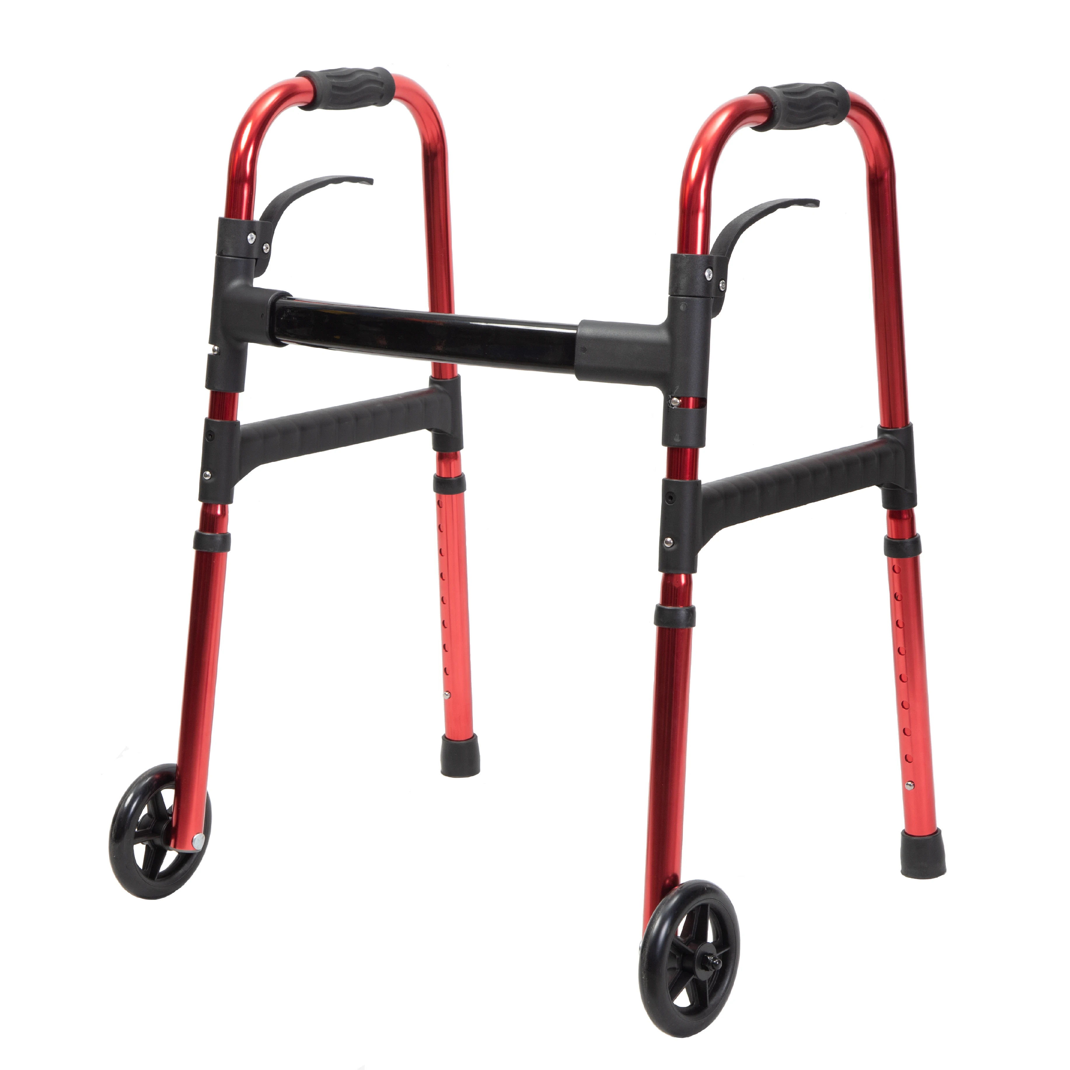 Medical Heavy-duty Adult Folding Walker With Wheels And Handbrakes ...
