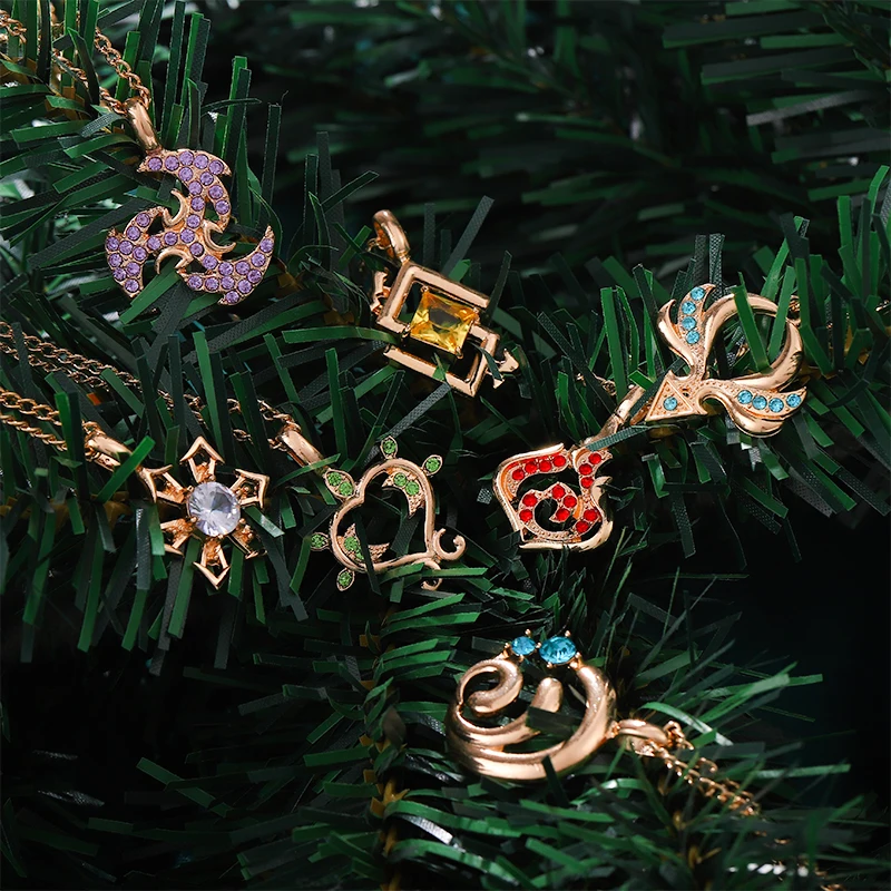 Game Genshin Impact Necklace Geo Cyro Dendro Electro Pyro Eye Of God ...