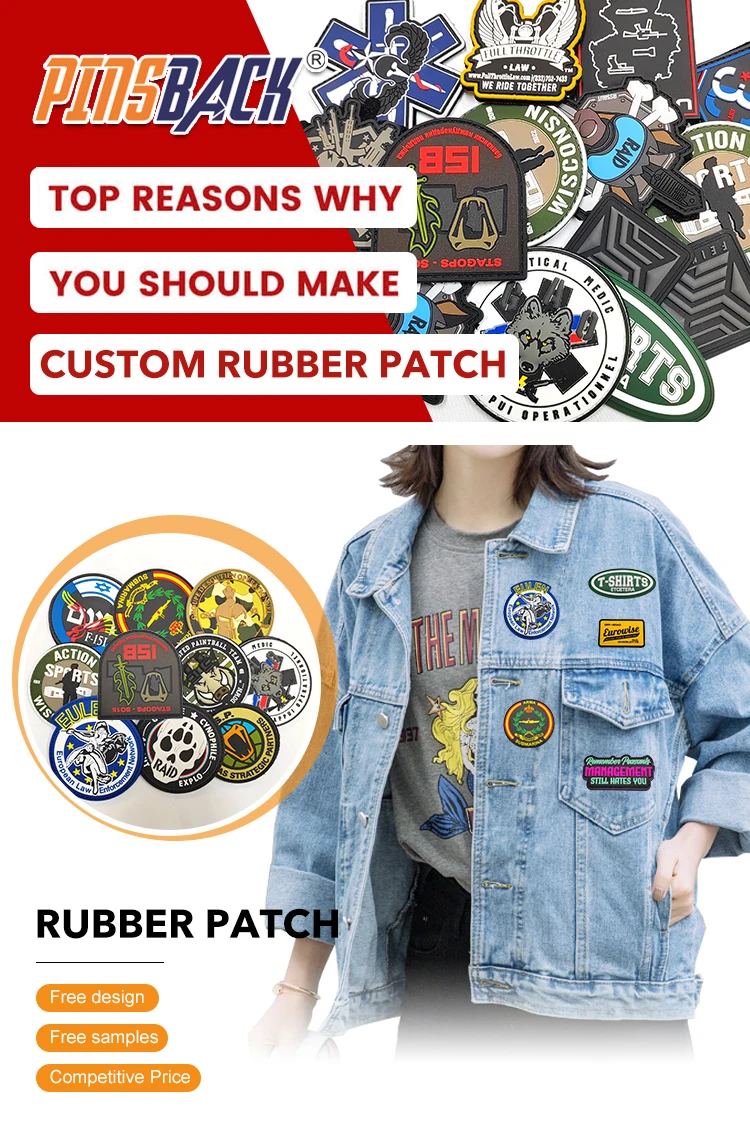 Custom Logo 3d Soft Pvc Patch Heat Transfer Iron On Backing Embroidery ...