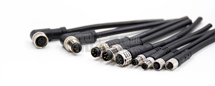 Waterproof M12 Power Cable Pinout Male to Female 5 Meter
