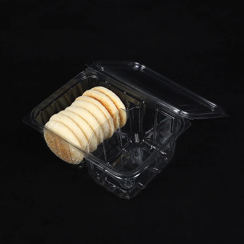 Disposable Transparent Peach Crisp Plastic Packaging Box Snack Food ...