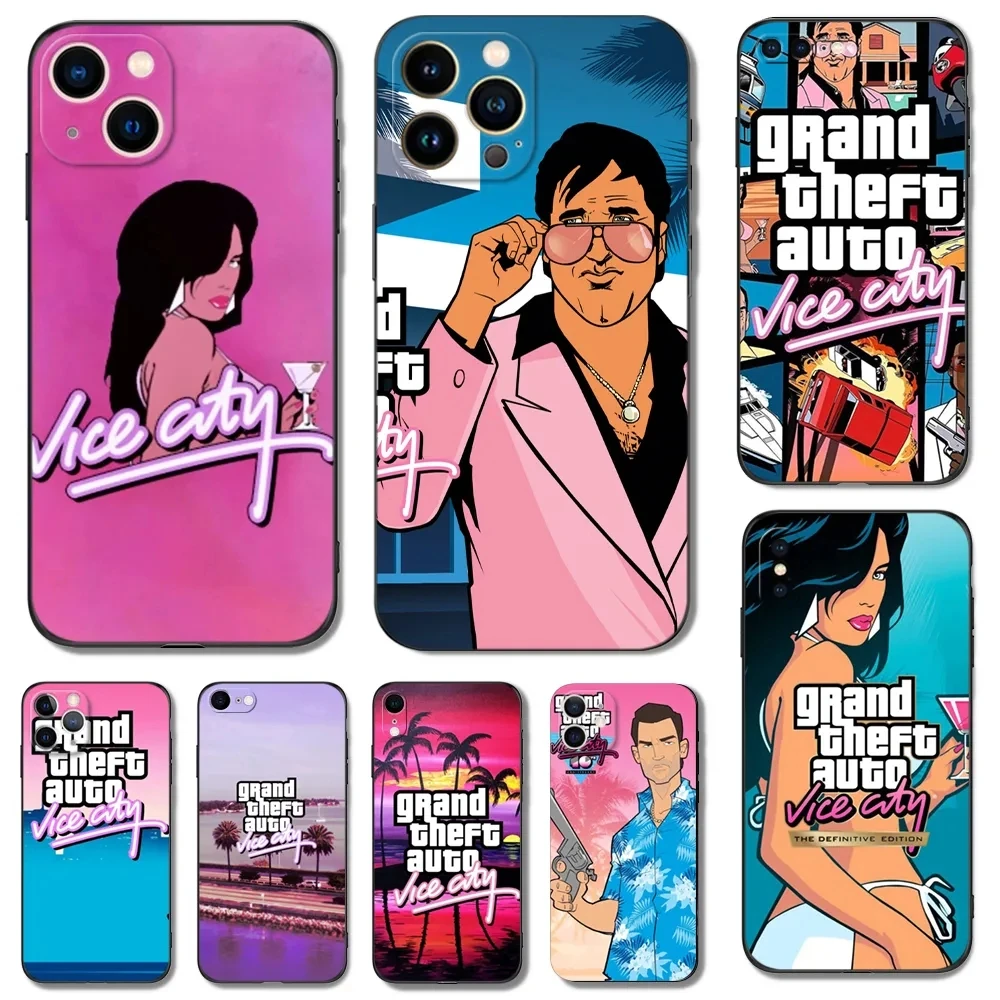 Custom Gta Vice City Silicone Cover For Iphone 11/12/13/14/15 Pro Max ...