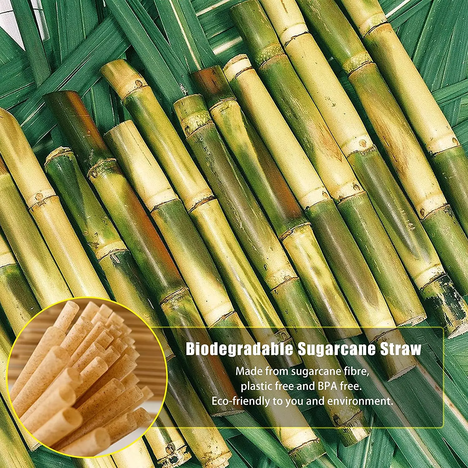 2023 Individual Wrapped Sugarcane Bagasse Straw Compostable Biodegradable Sugar Cane Drink ...