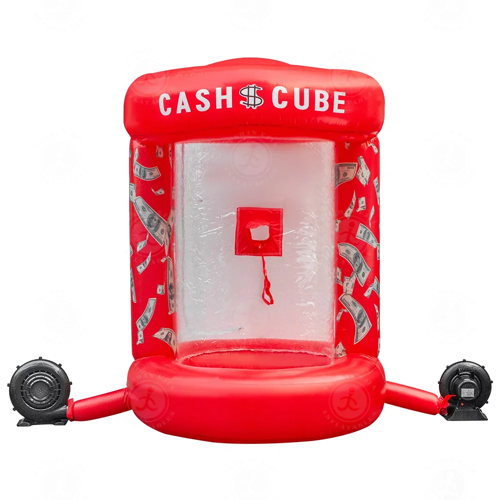 Commercial Custom Logo Inflatable PVC Cube Cash Money Catching Grab ...