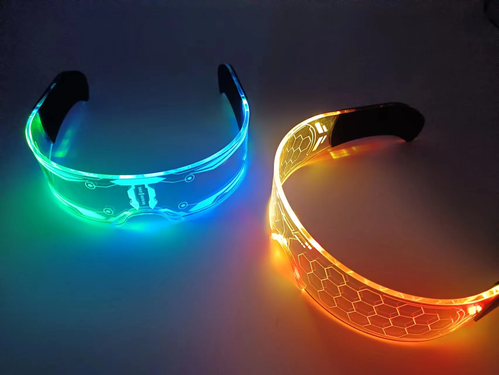 Multi Colors Combinations Cyberpunk LED Lights Luminous Glasses Party ...